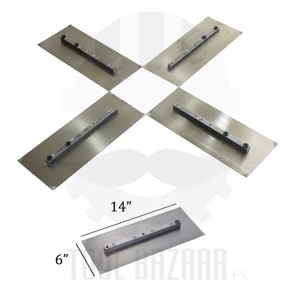 Set of 4 - 6″ x 18″ Silver Finish Replacement Finishing Trowel Blade ...